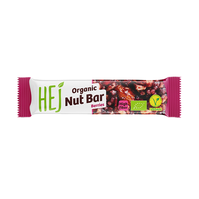 HEJ Organic Nut Bar – Berries – 40 g – Vegan & Gluten-Free – No Added ...