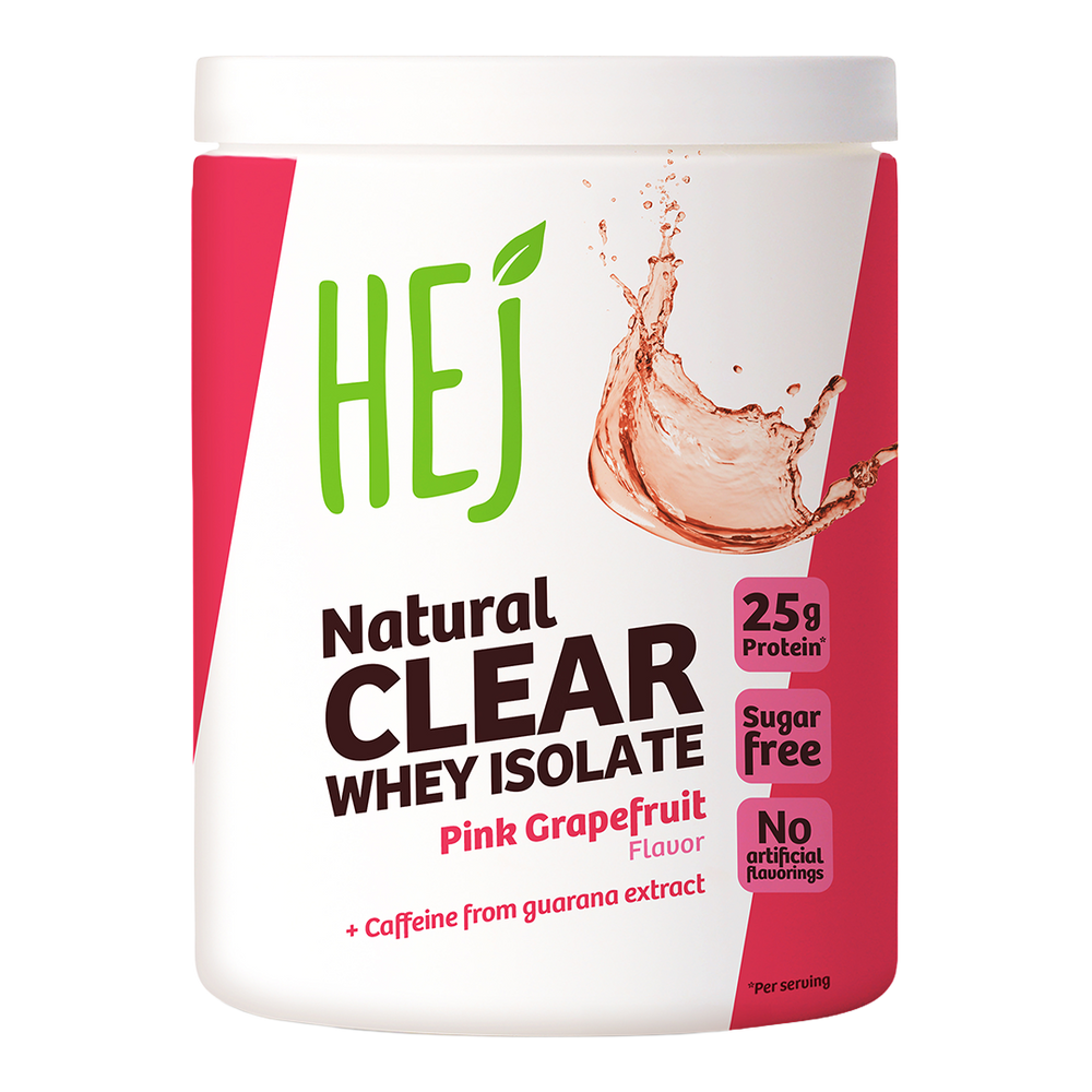 HEJ Clear Whey Isolate – Pink Grapefruit + Caffeine – 300 g – 25 g ...